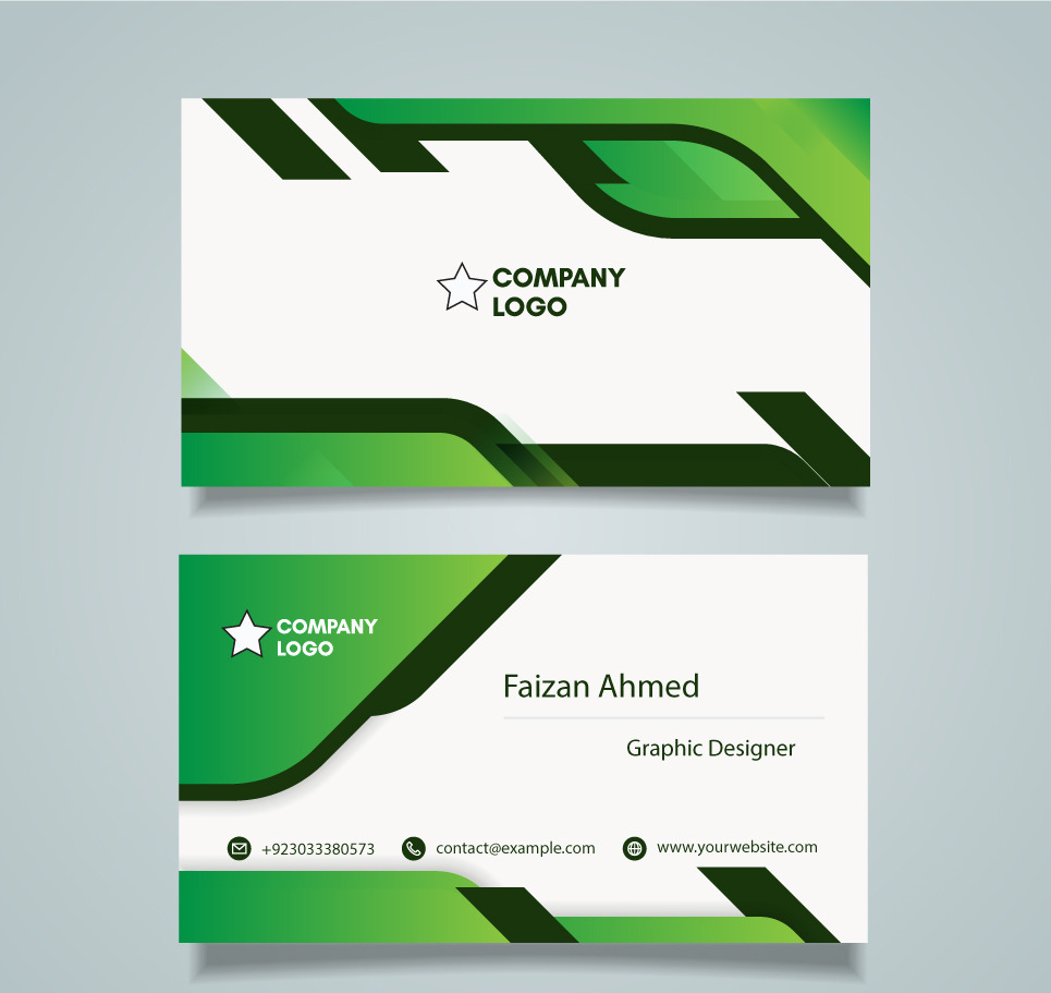 Business Card Design In Green Color #241023 - TemplateMonster
