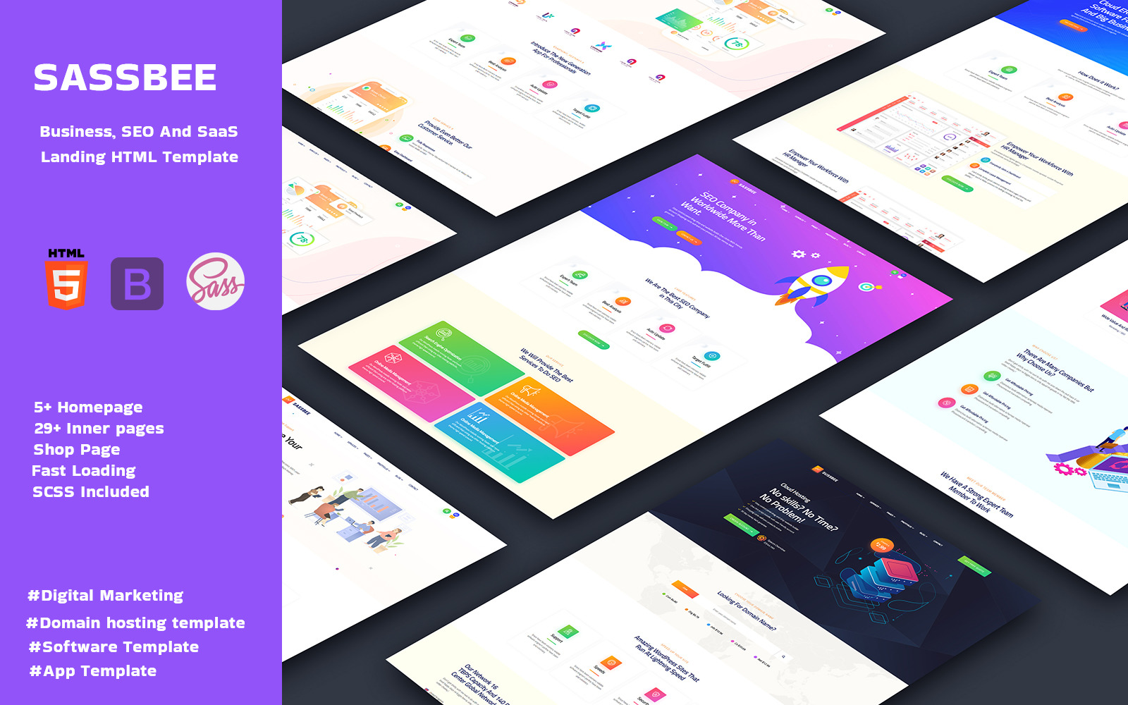 Sassbee - Multipurpose Sass Landing HTML Template