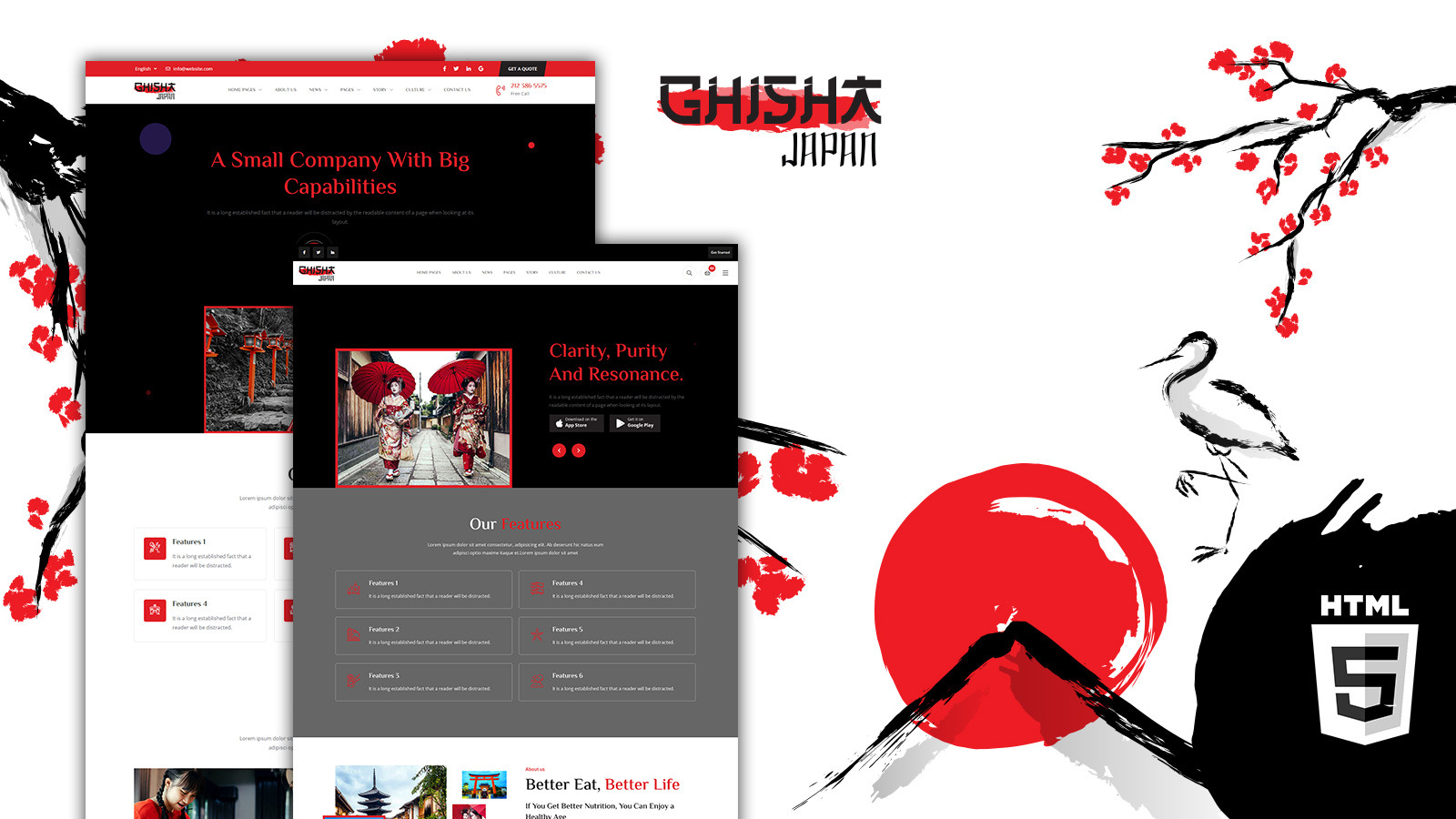 Ghisha Japanese Culture HTMTL5 Website Template