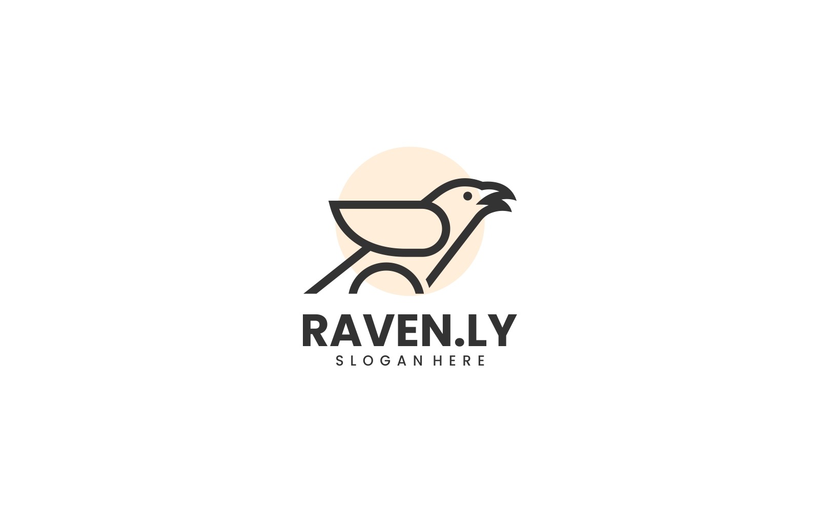 Raven Line Art Logo Style #241824 - TemplateMonster