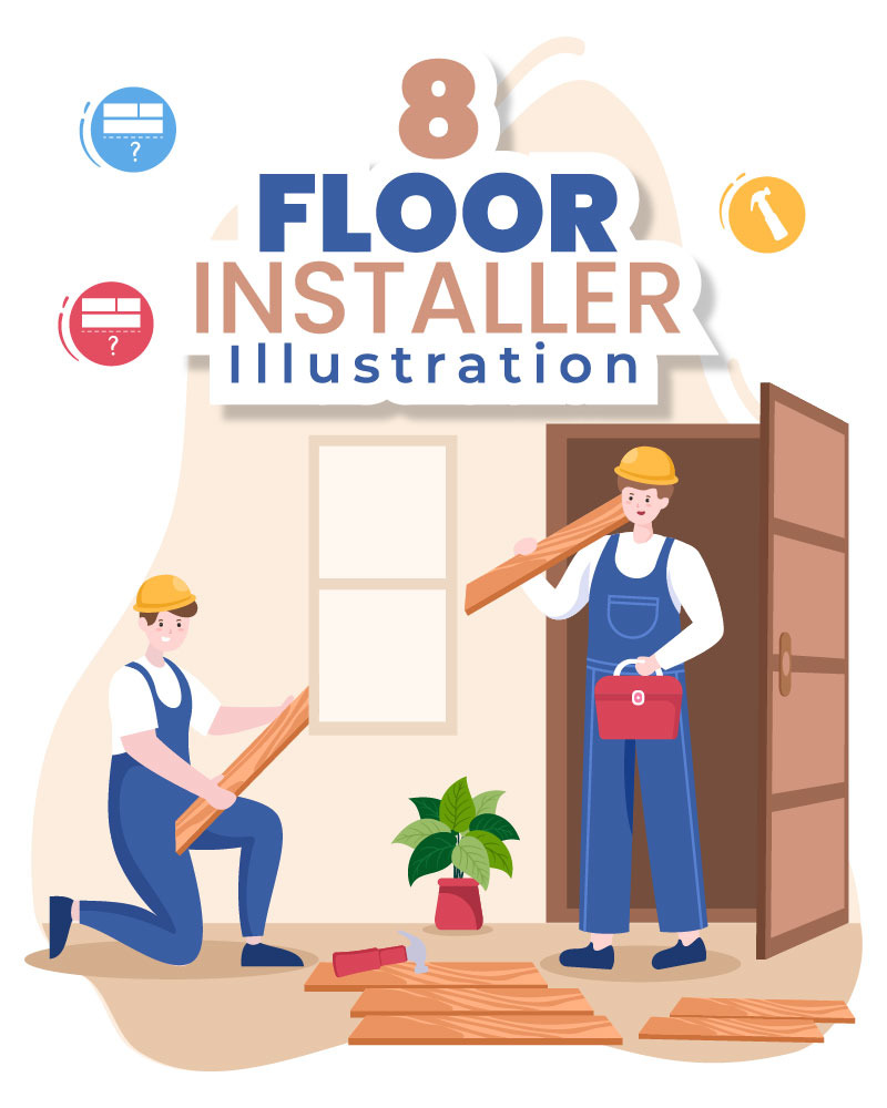 8 Floor Installation Cartoon Illustration - TemplateMonster