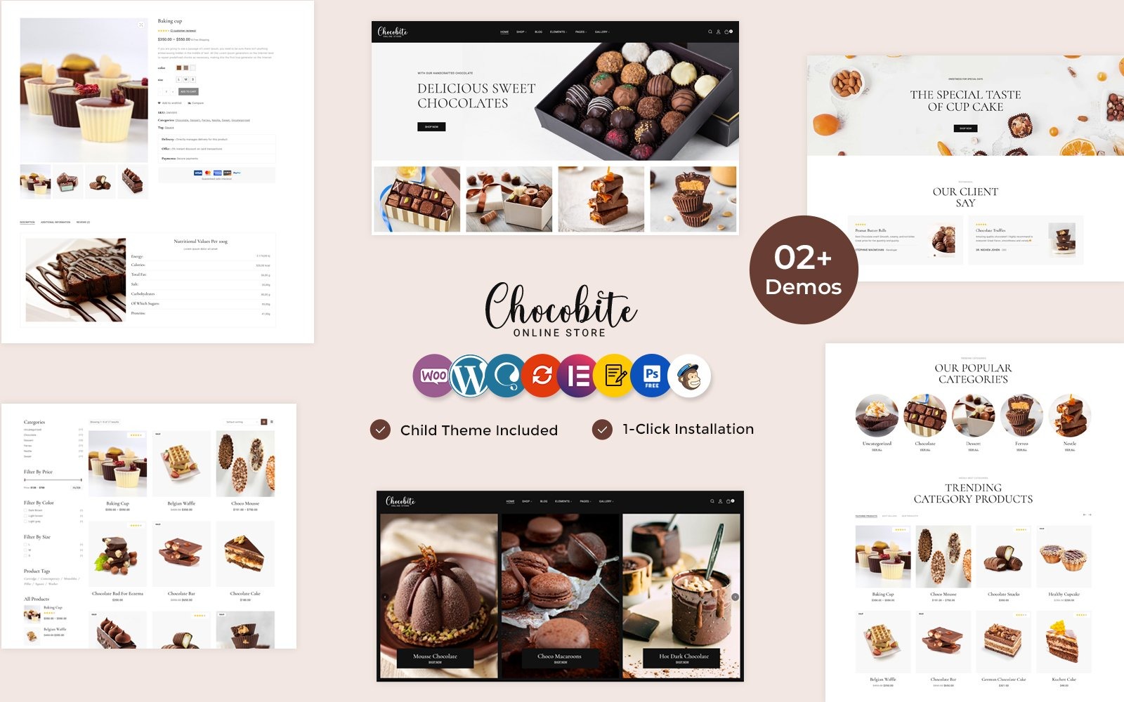 Chocobites - Chocolate, Sweets, Bakery, and Cake Elementor Woocommerce ...