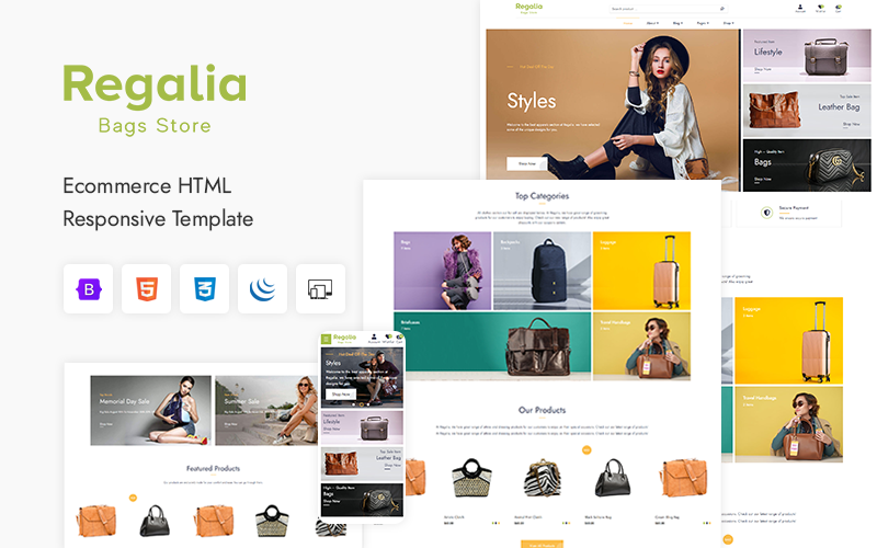 Regalia Bags Store - eСommerce Website template