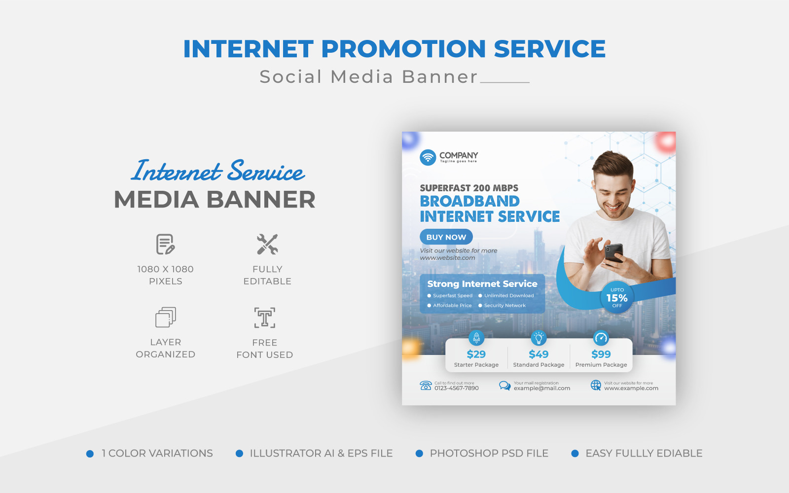 Broadband Internet Service Instagram Post Template
