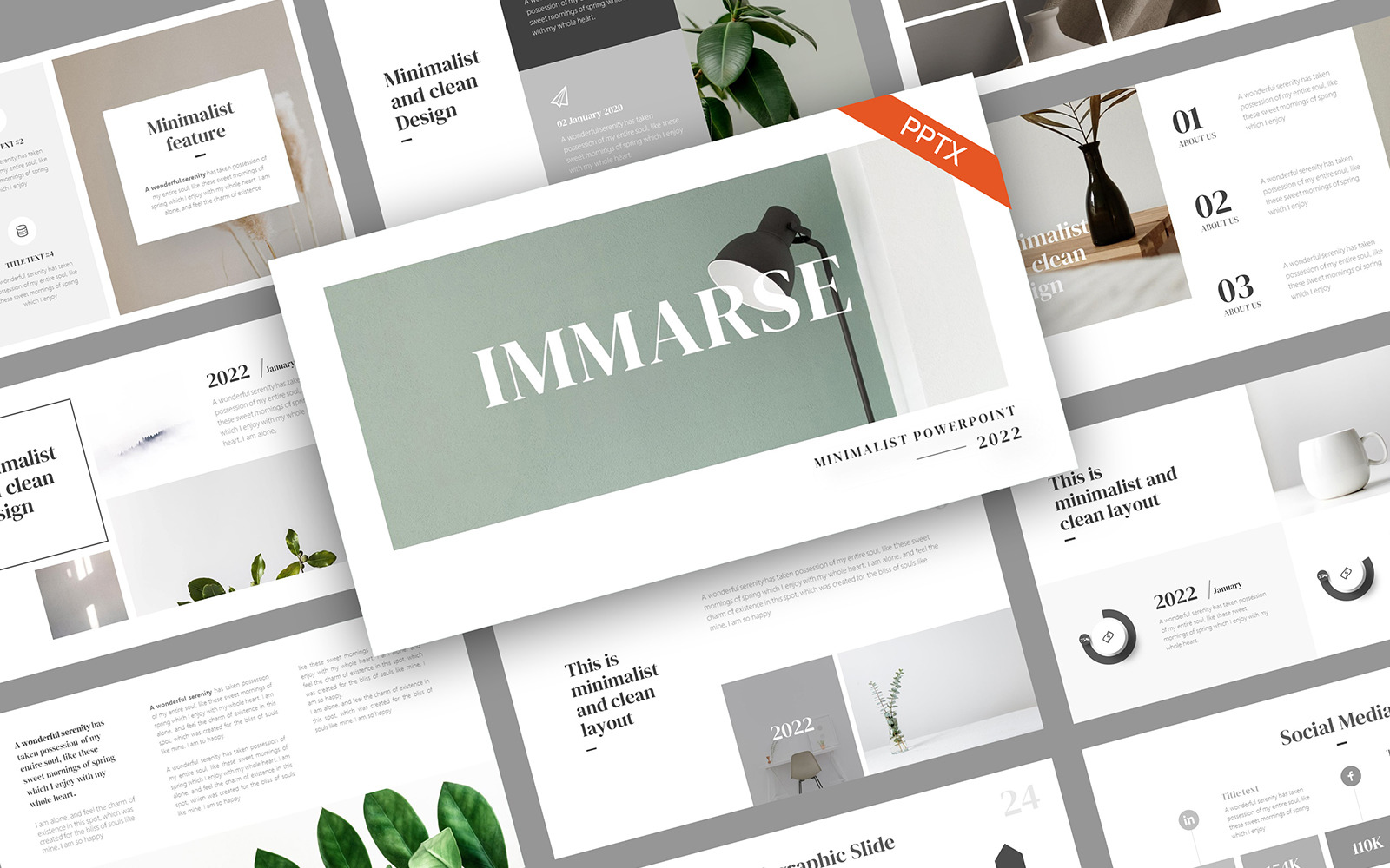 Plantilla de PowerPoint minimalista de Immarse