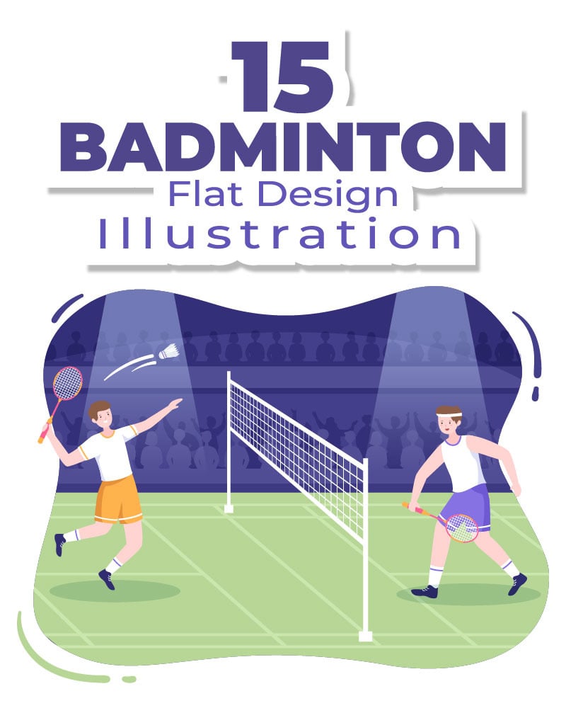 15 Badminton Player Design Illustration - TemplateMonster