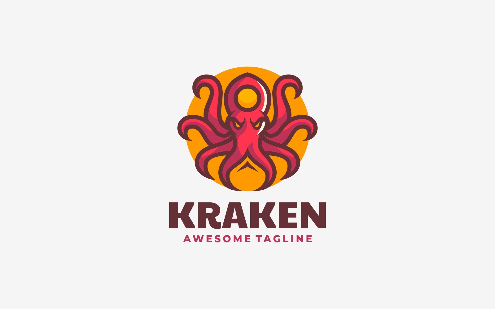Kraken Simple Mascot Logo #246057 - TemplateMonster