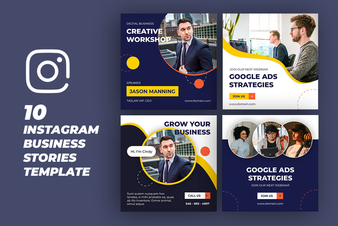 10 Instagram Business Stories Template - TemplateMonster