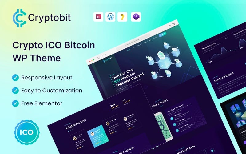 Cryptobit - ICO Crypto, NFT Marketplace WordPress Theme