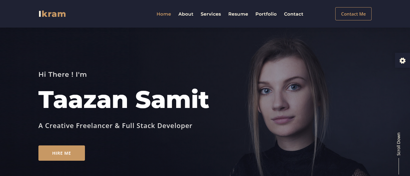 Ikram – Personal Portfolio HTML Landing Page Website Template