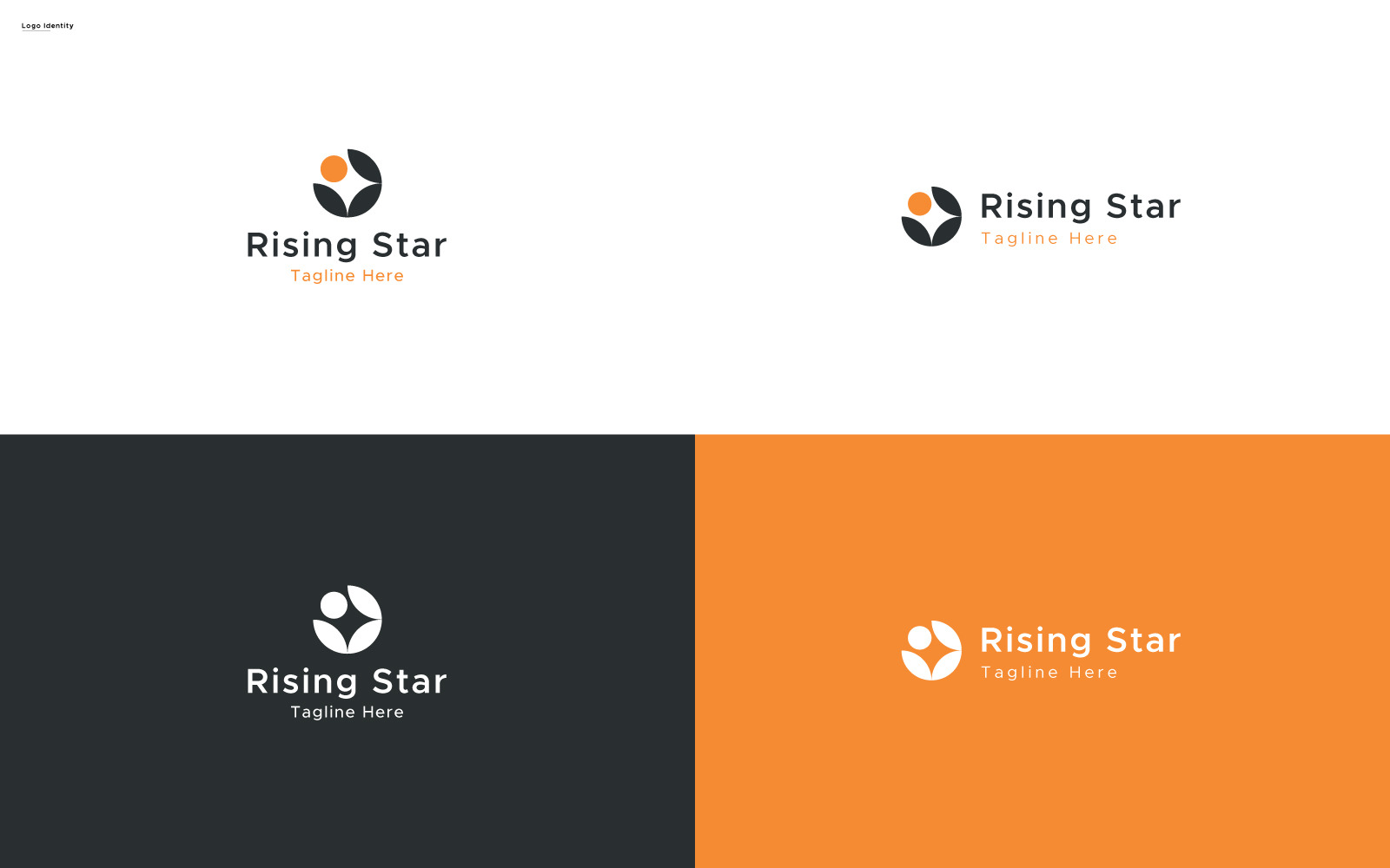 Rising Star Logo with Logomark and Typography.