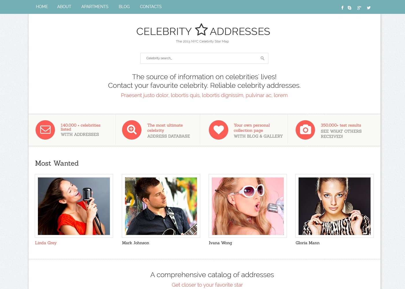 Free Celebrity Website Responsive Website Template