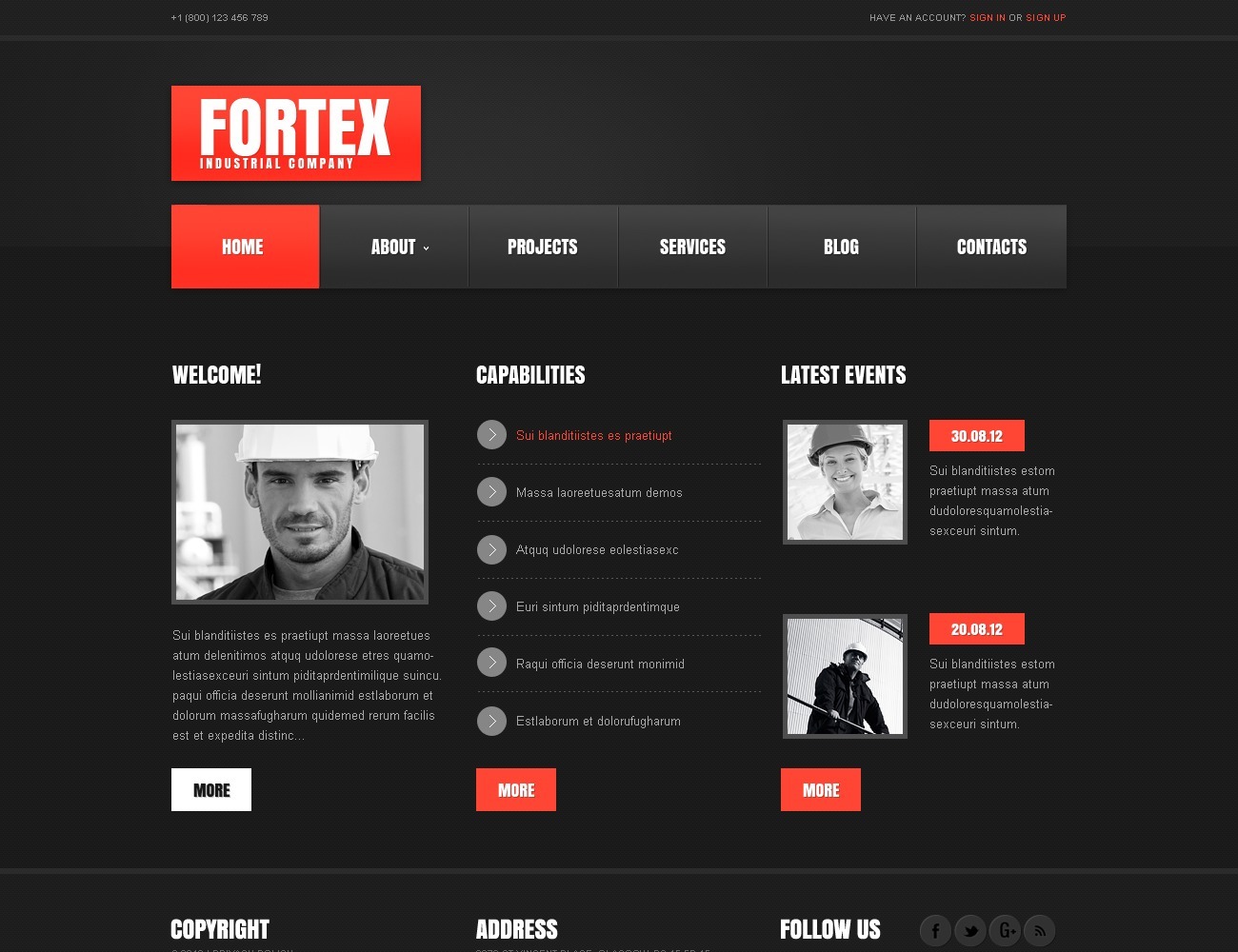 Free Civil Engineering Website Template - TemplateMonster