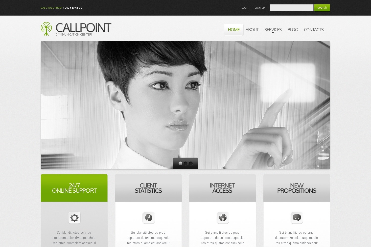 Free Communications Website Design Template - TemplateMonster