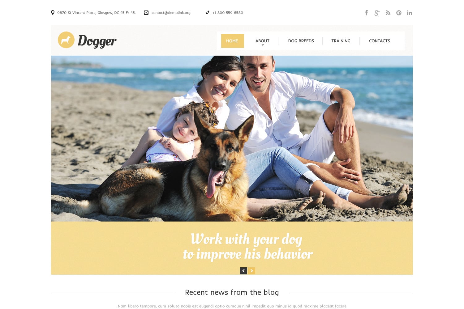 Free Dog Responsive Website Template - TemplateMonster