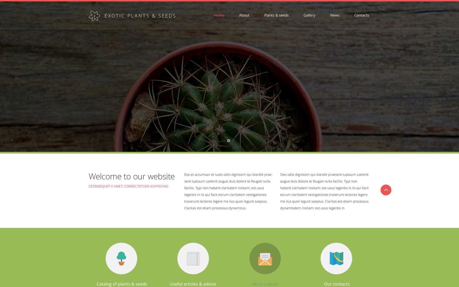 Free Exotic Plants Website Template #248297 - TemplateMonster