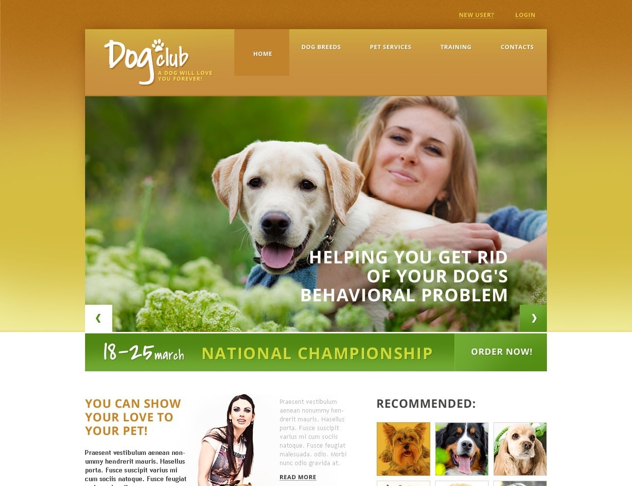 Free Kennel Responsive Website Template - TemplateMonster