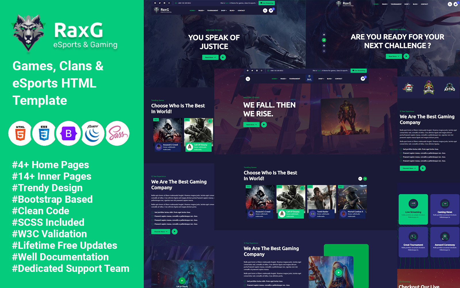 RaxG - Games, Clans & eSports HTML Template