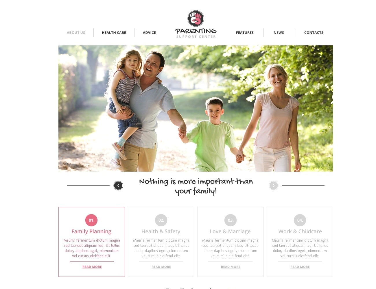 Free Family Responsive Website Template - TemplateMonster