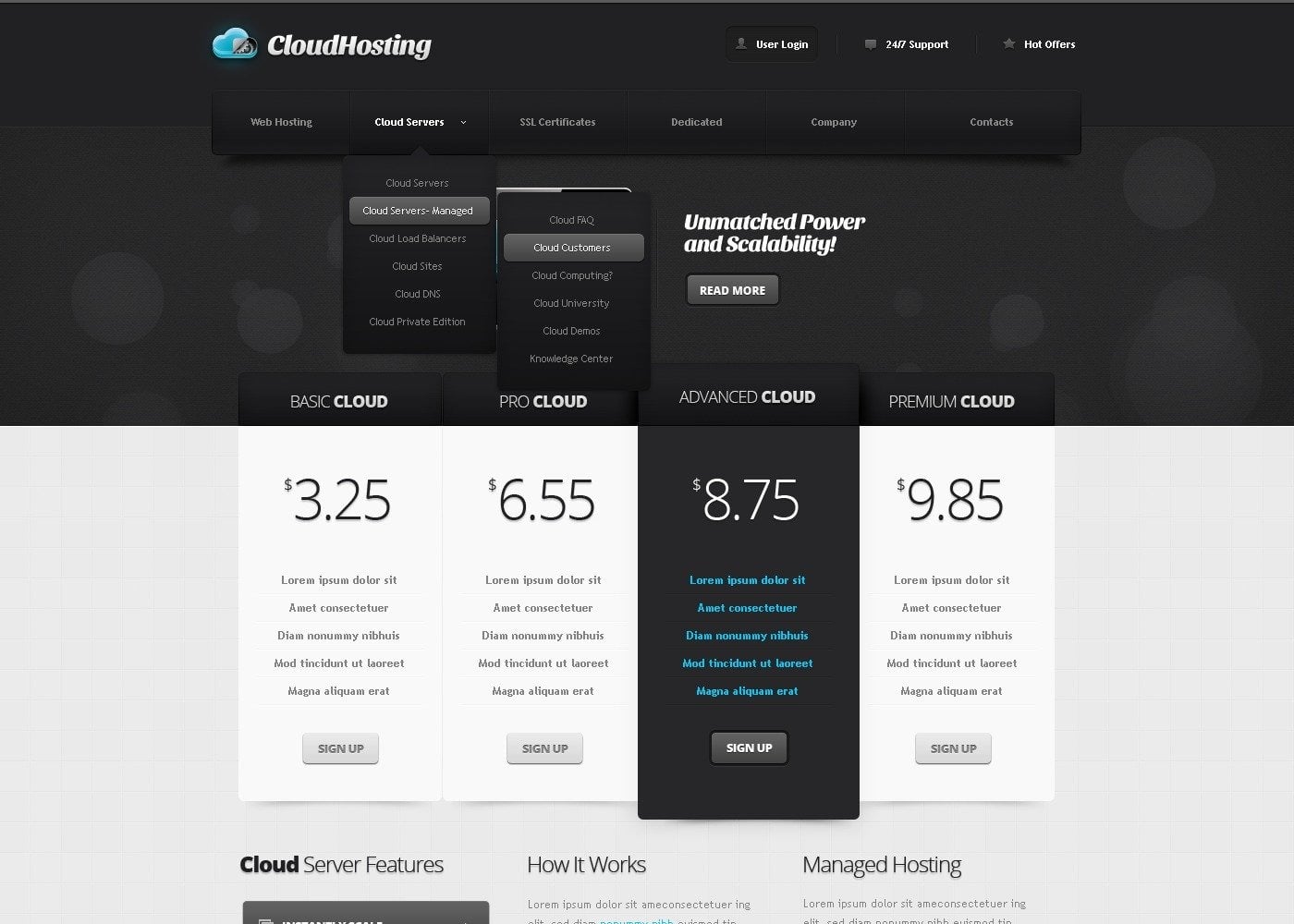 Free Hosting Website Design #248444 - TemplateMonster