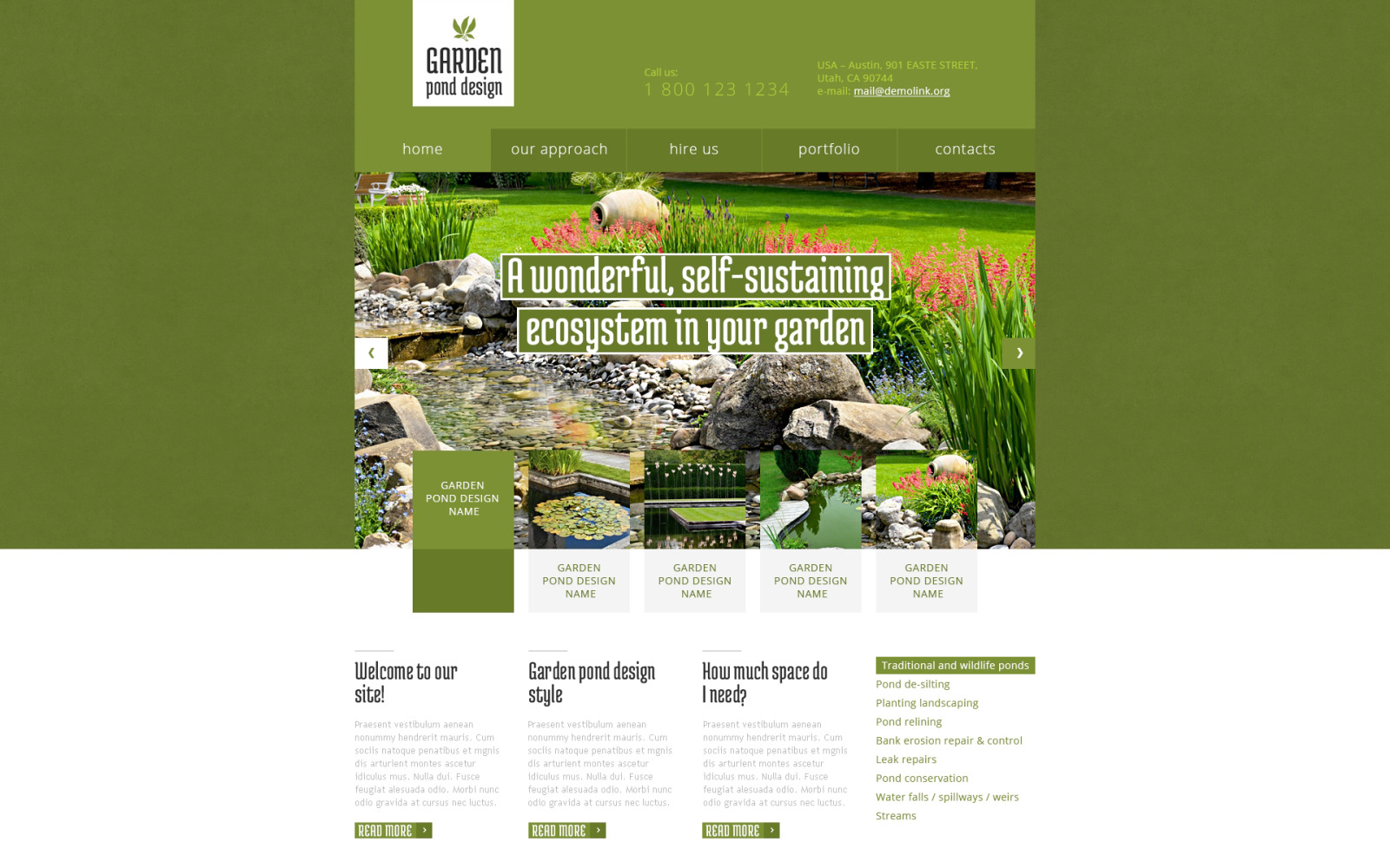 Responsive Garden Design Website Free Template