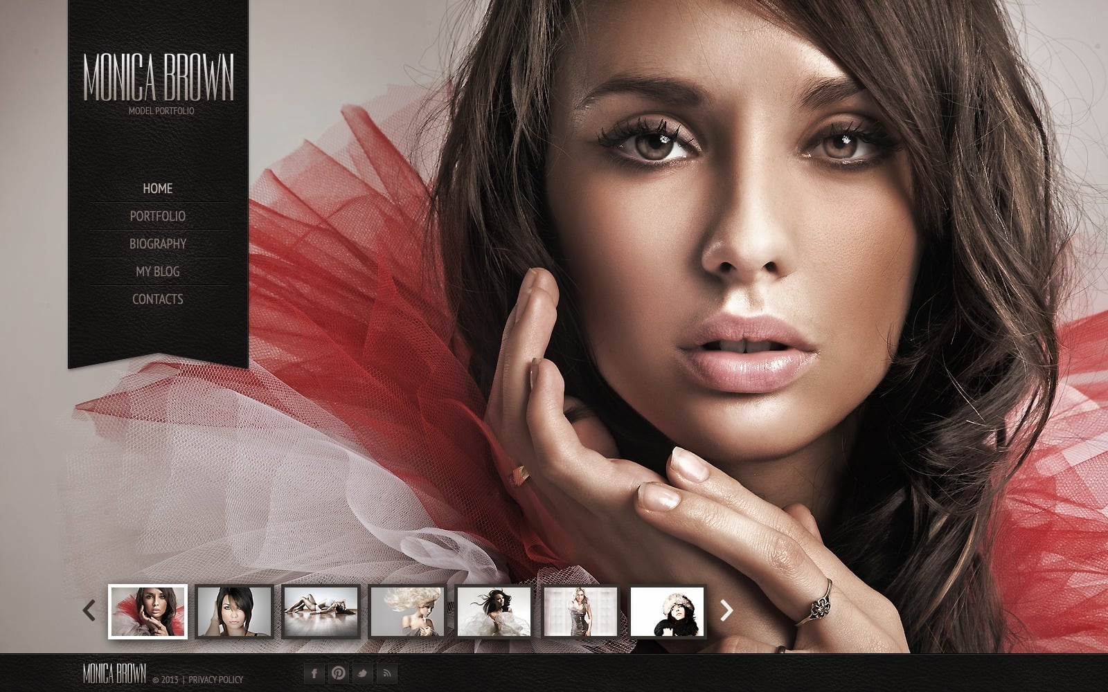 Free Model Portfolio Website Design Template