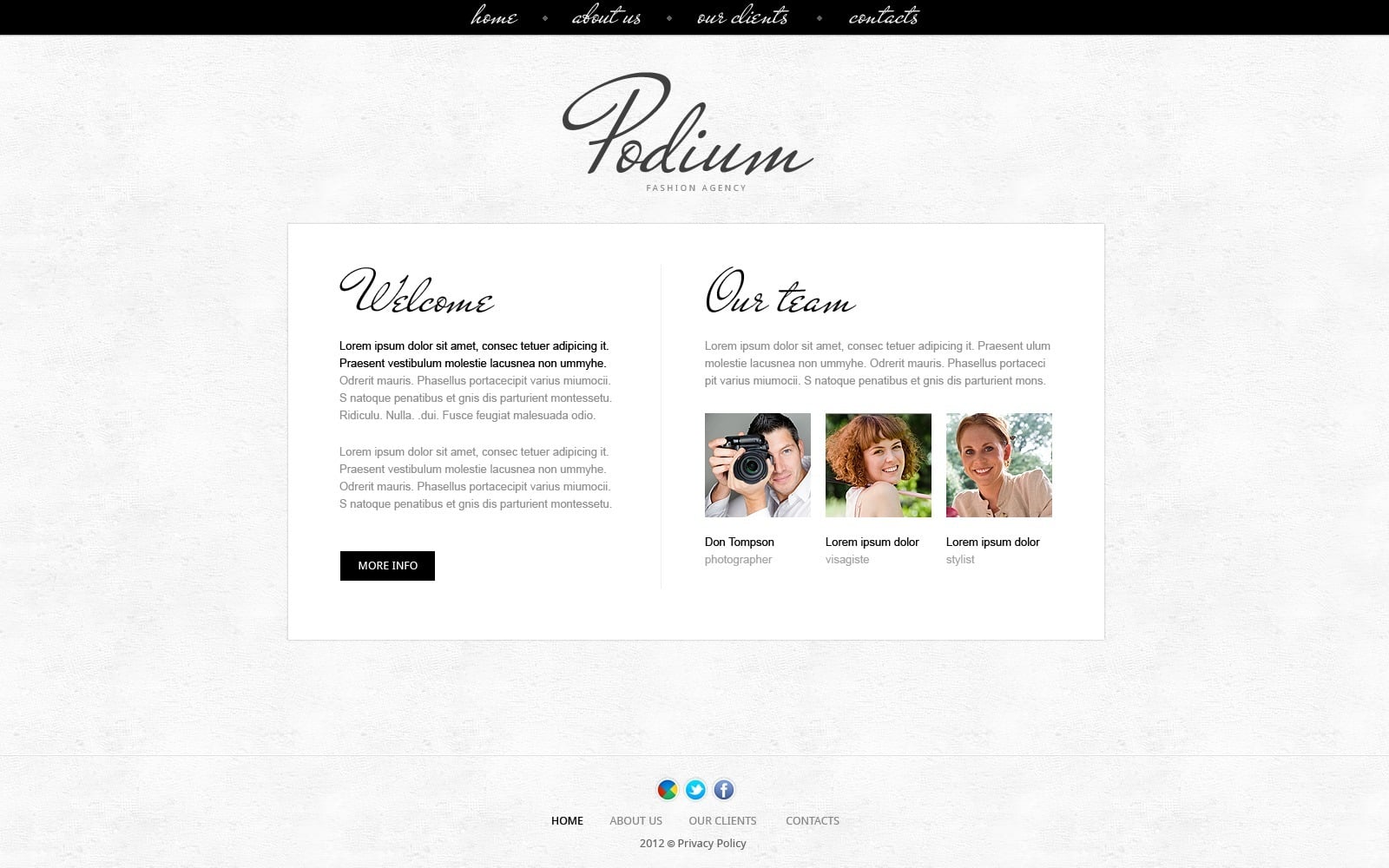 Free Modeling Agency Website Template - TemplateMonster