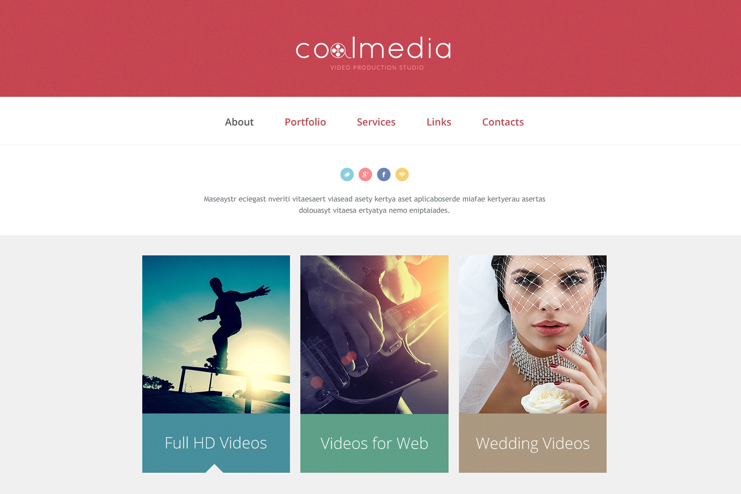 Free Videographer Responsive Website Template