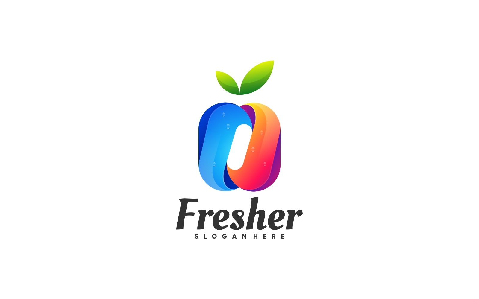 Logo colorido degradado de fruta fresca - TemplateMonster