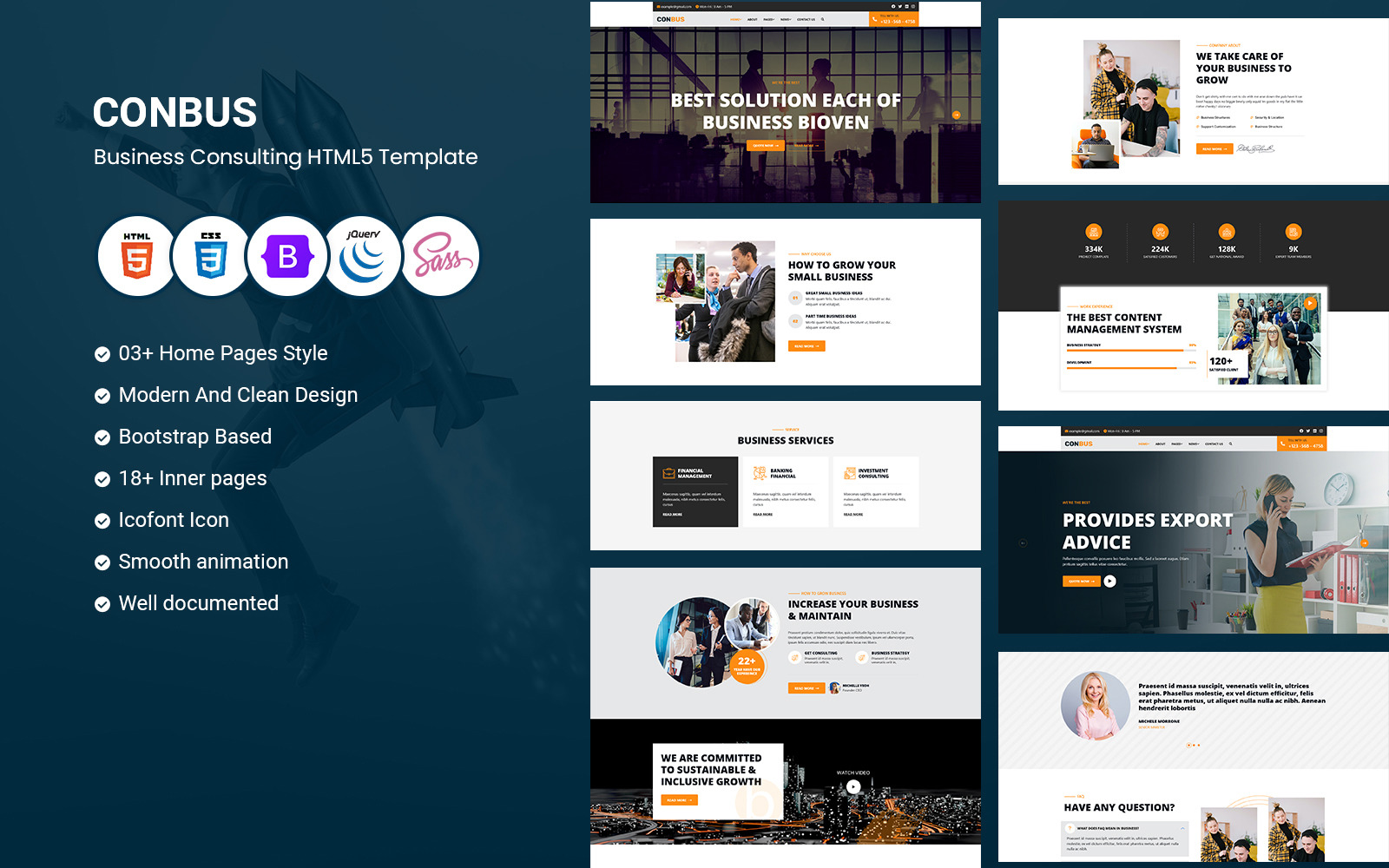 Conbus - Multipurpose Business, Corporate, Agency Website Template