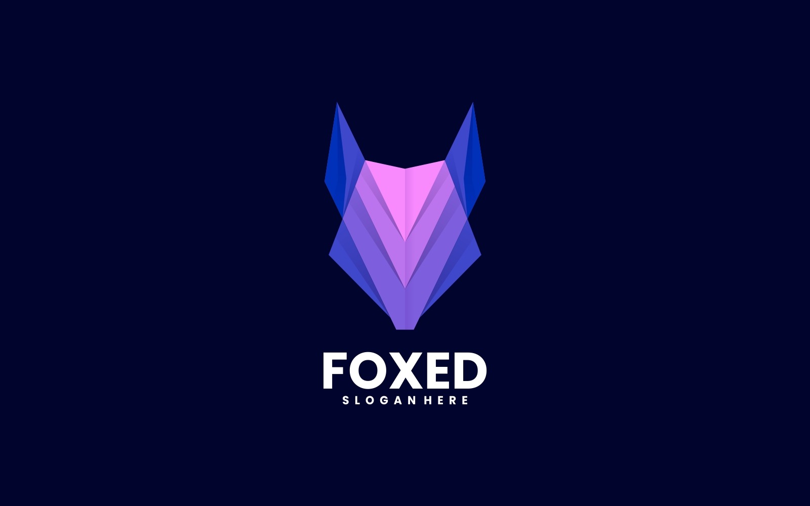 Fox Head Color Gradient Logo Template - TemplateMonster
