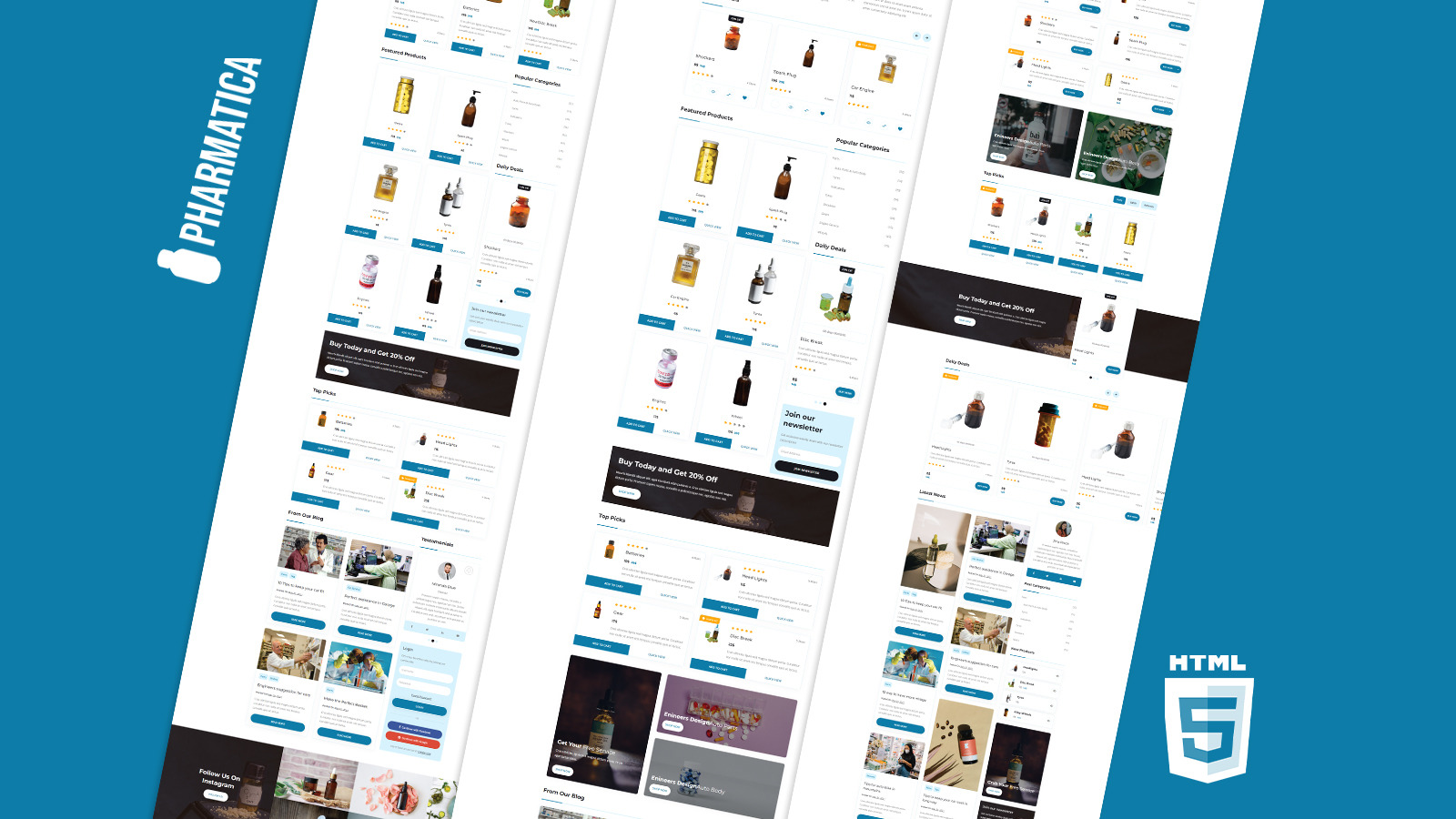 Pharmatica Modern Online Pharmacy HTML5 Ecommerce Website Template
