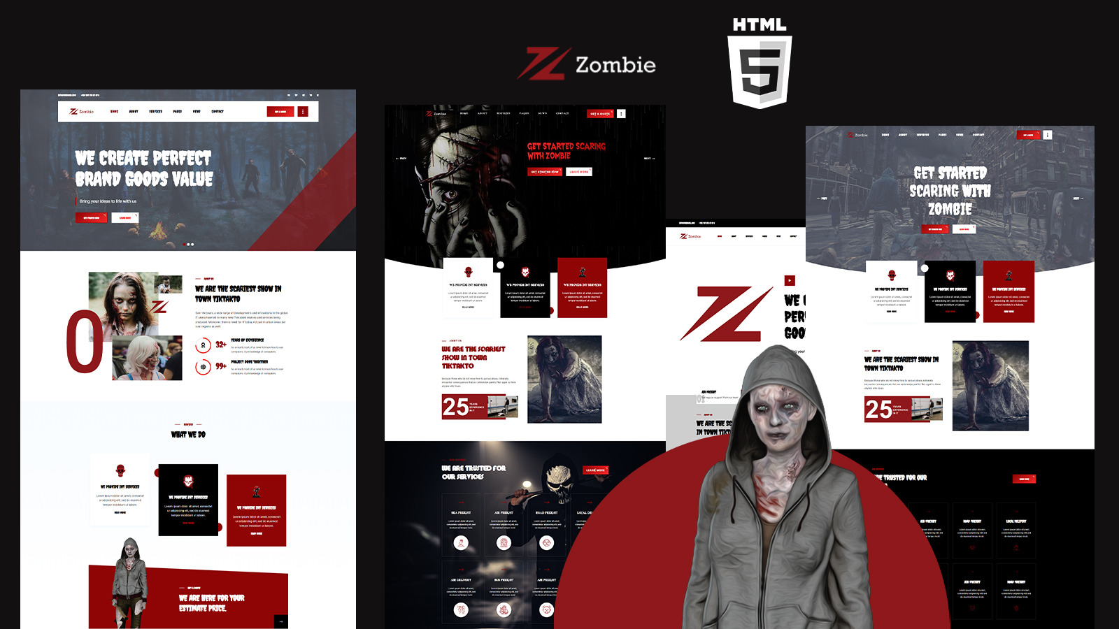 Zombie Scary Party And Halloween HTML5 Website Template