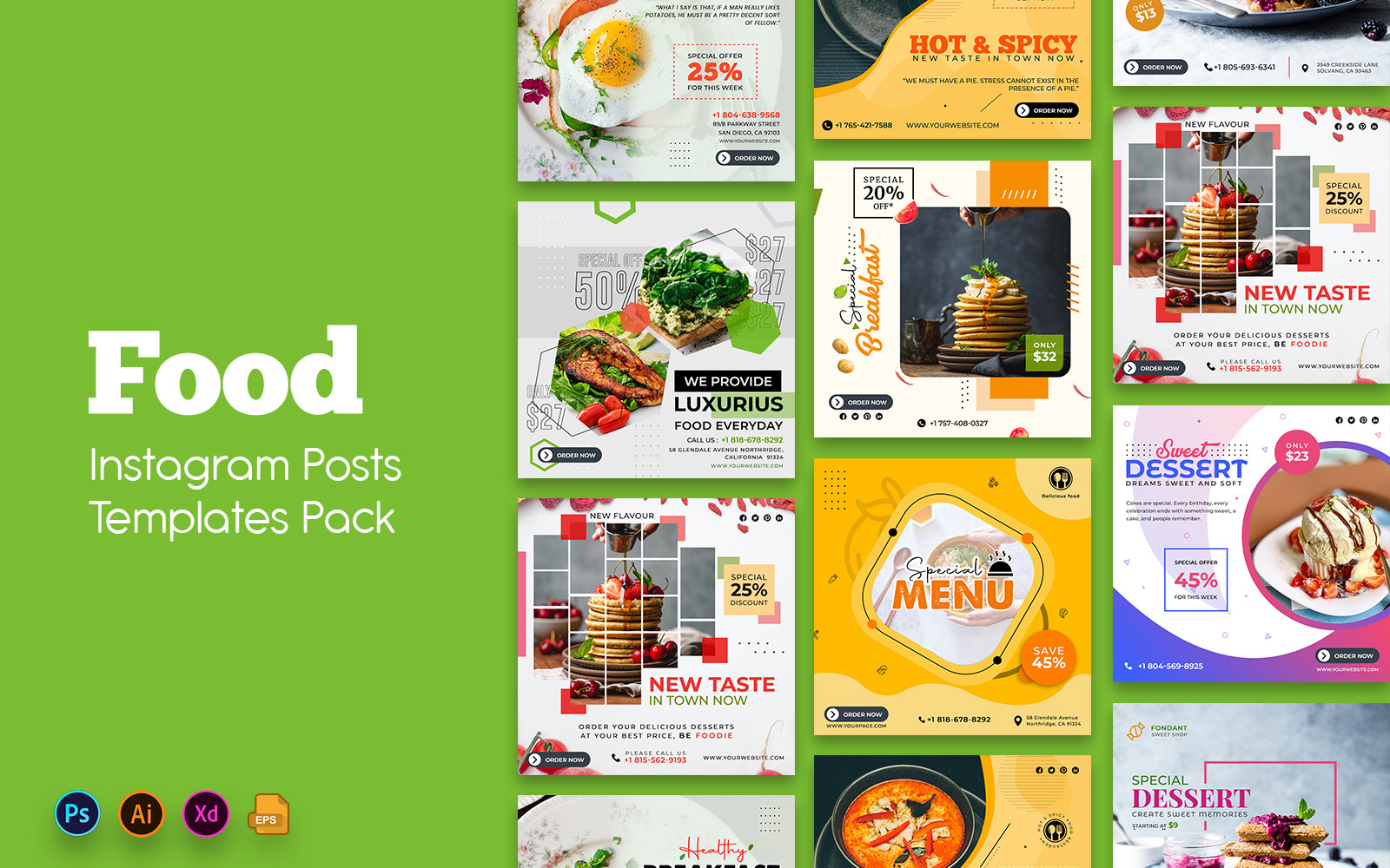Food Social Media Post Template #252125 - TemplateMonster