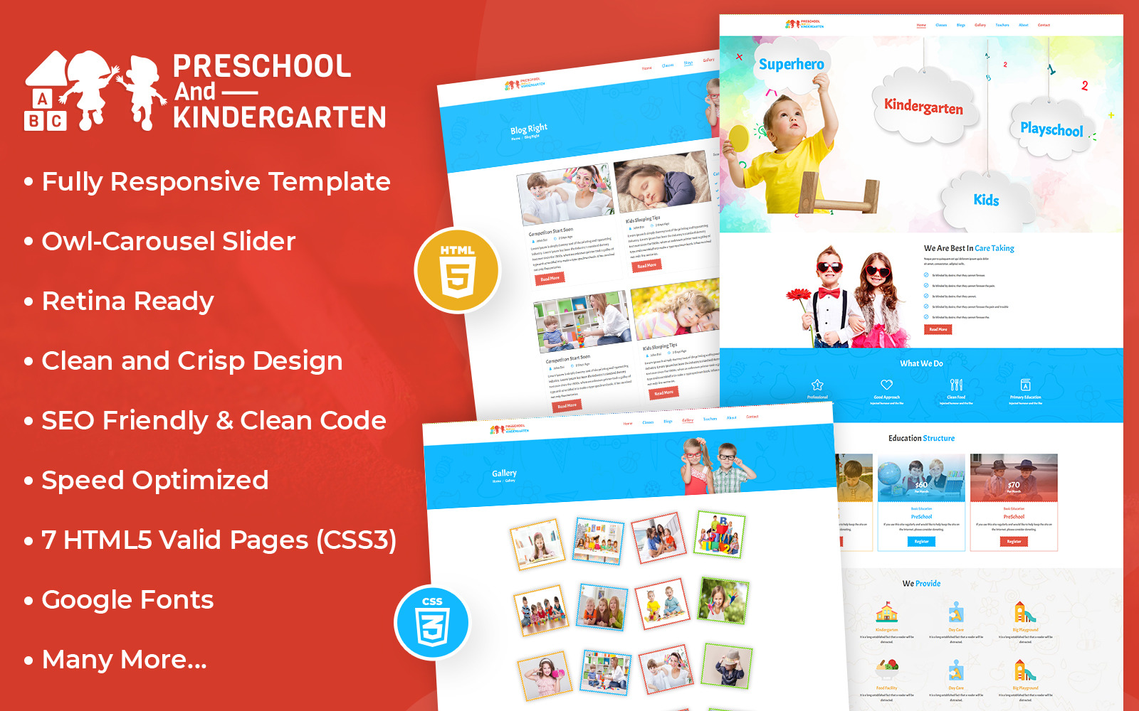 Preschool and Kindergarten HTML Template - TemplateMonster
