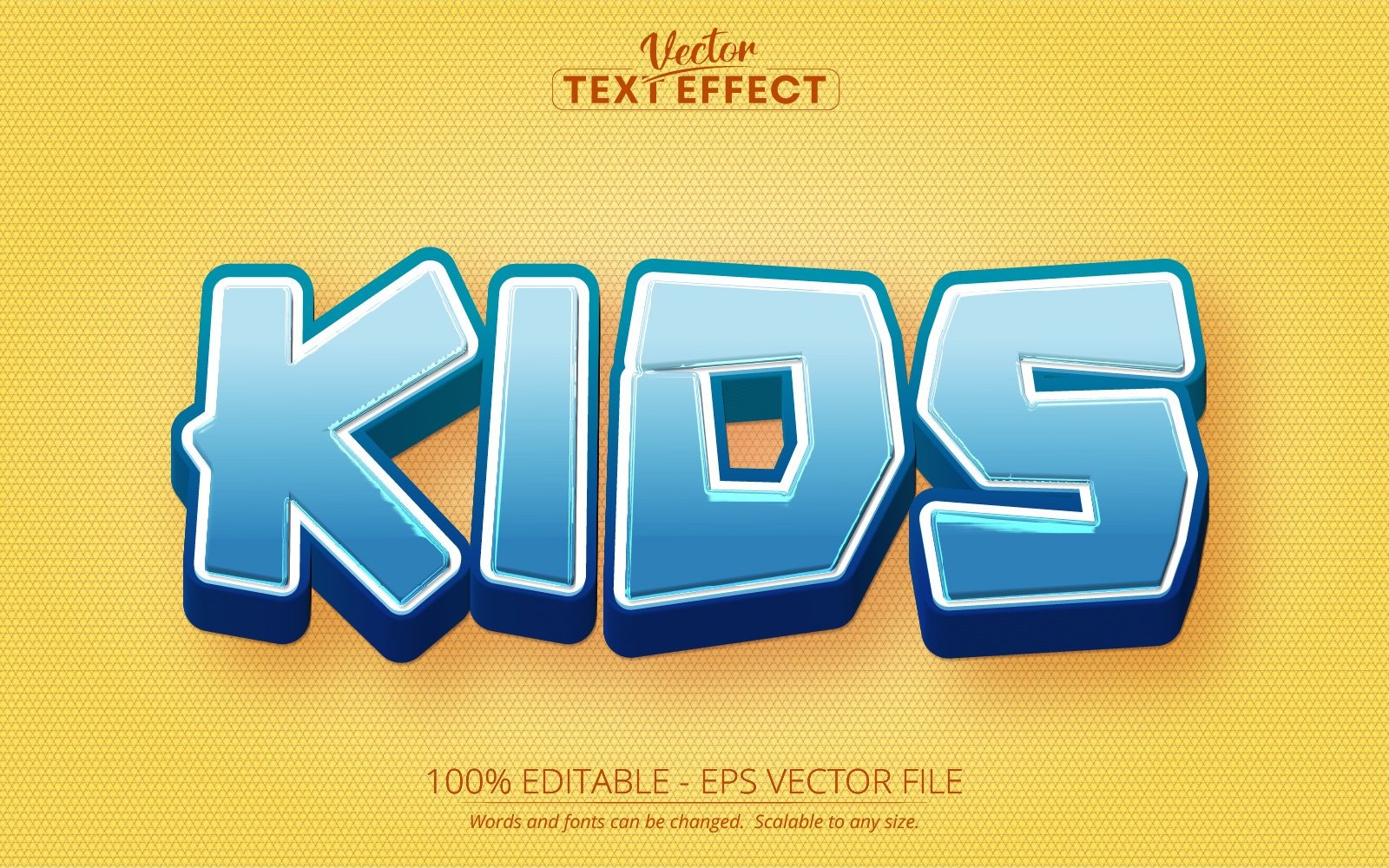 Kids - Editable Text Effect, Cartoon Blue Color Text Style, Graphics ...