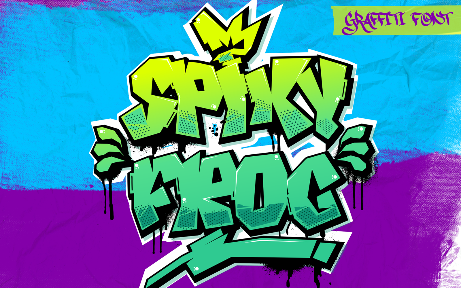 Spiky Frog - Sharp Graffiti Font #252807 - TemplateMonster