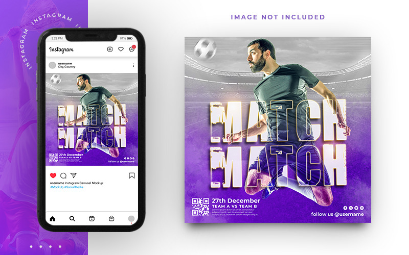 Football Player Social Media Banner Template