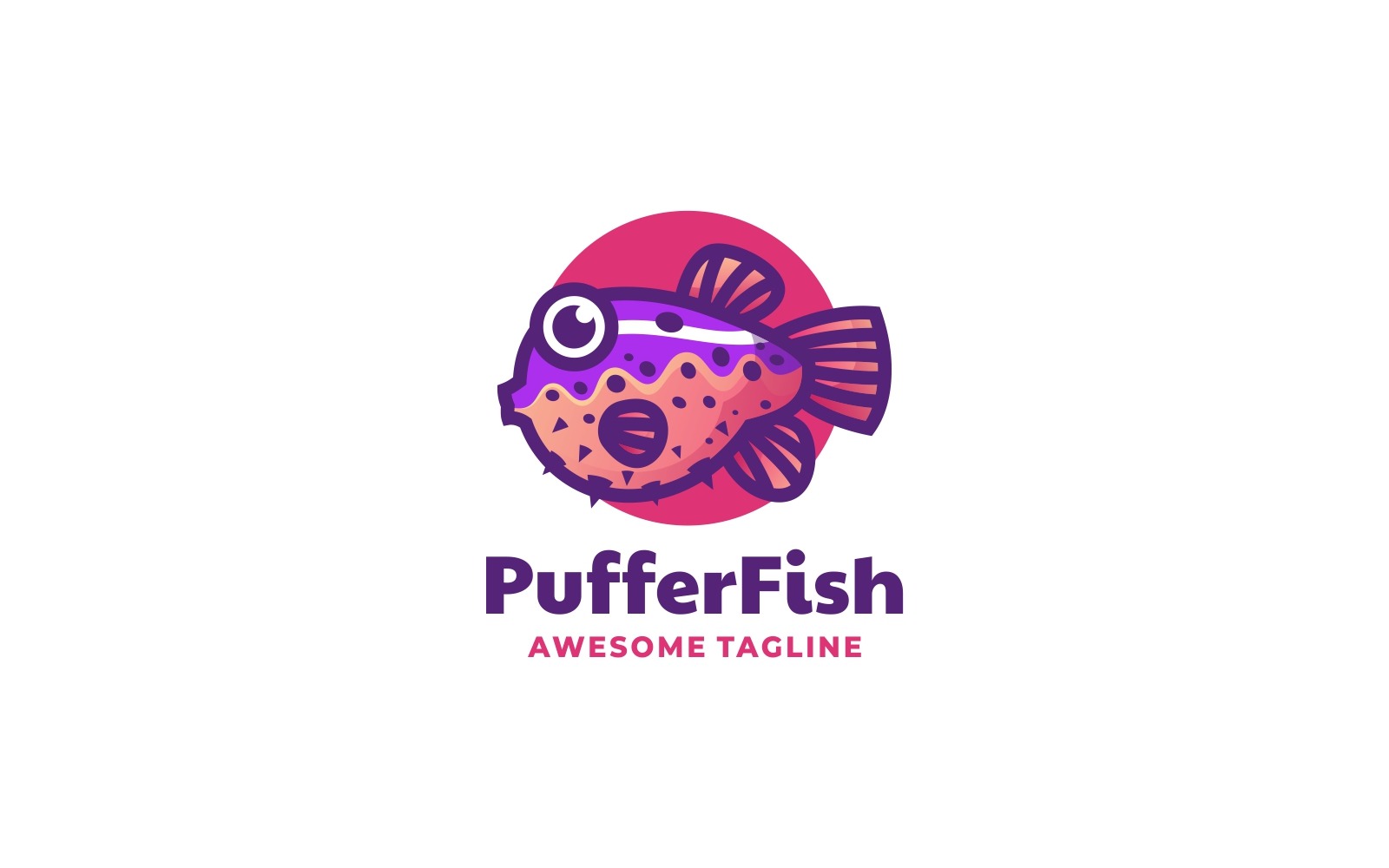 Pufferfish Simple Mascot Logo #253649 - TemplateMonster