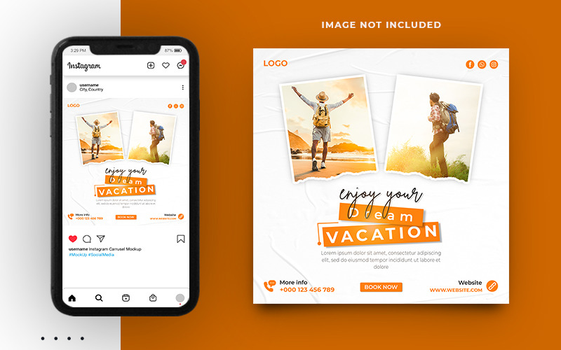 Tour And Travel Social Media Post Template Design