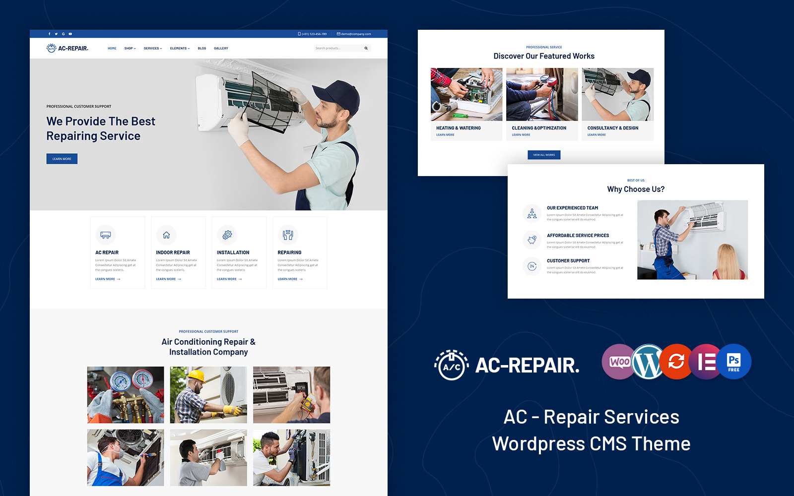 AC Repair - Air Conditioning and Heating WordPress Theme