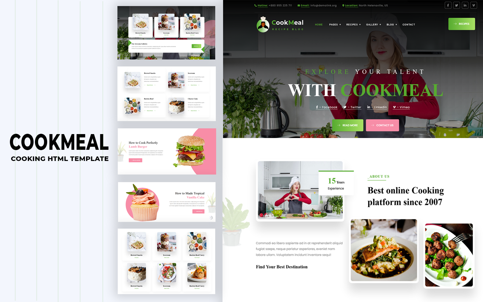 Cookmeal - Cooking HTML Template #258985 - TemplateMonster