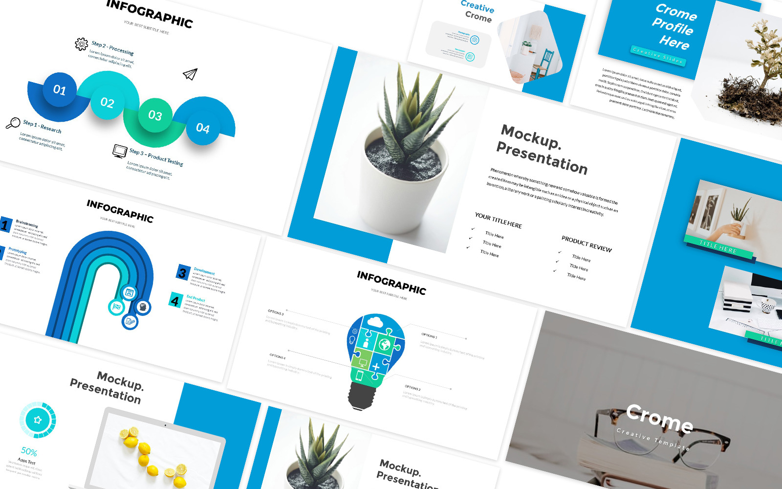 Modelo de Powerpoint Criativo Crome #259669 - TemplateMonster