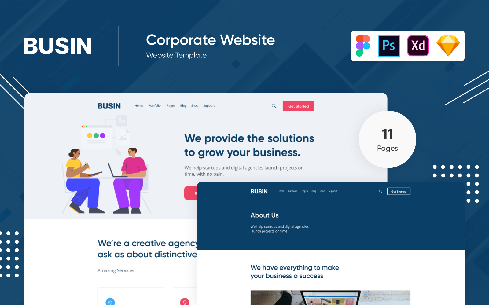 Landing page Busin 5 Figma Photoshop - TemplateMonster