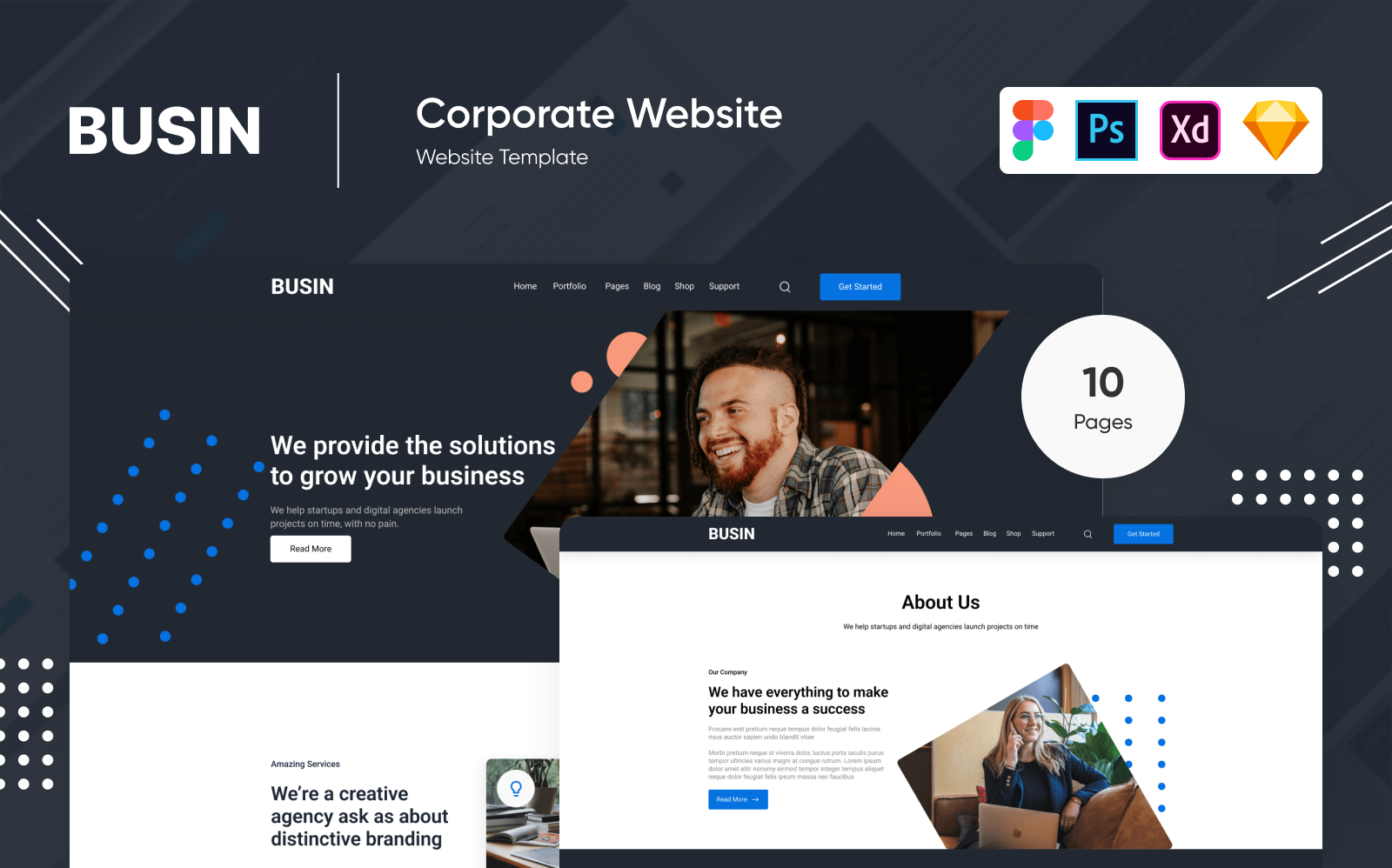 Landing page Busin 7 Figma Photoshop - TemplateMonster