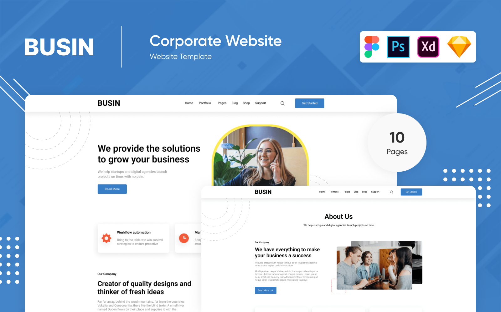 Landing page Busin 8 Figma Photoshop - TemplateMonster
