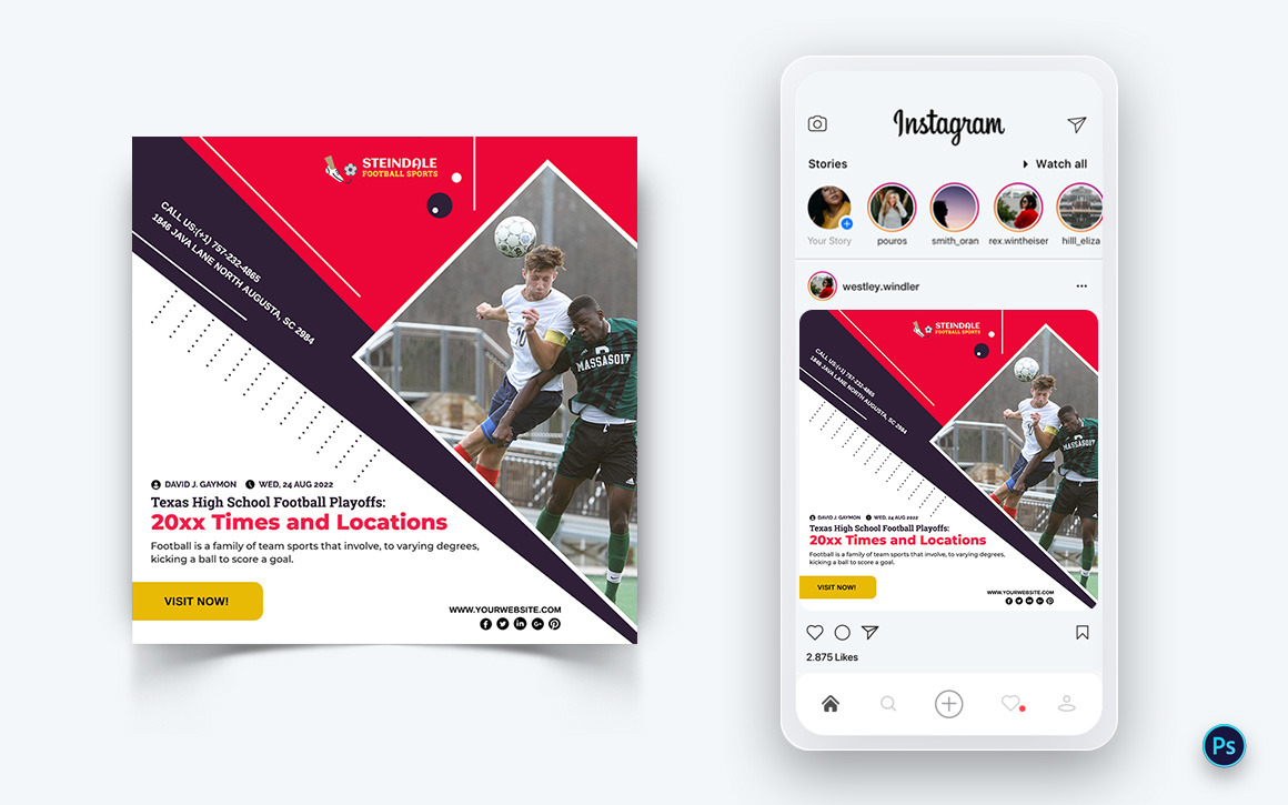 Sport Tournaments Social Media Post Design Template-04