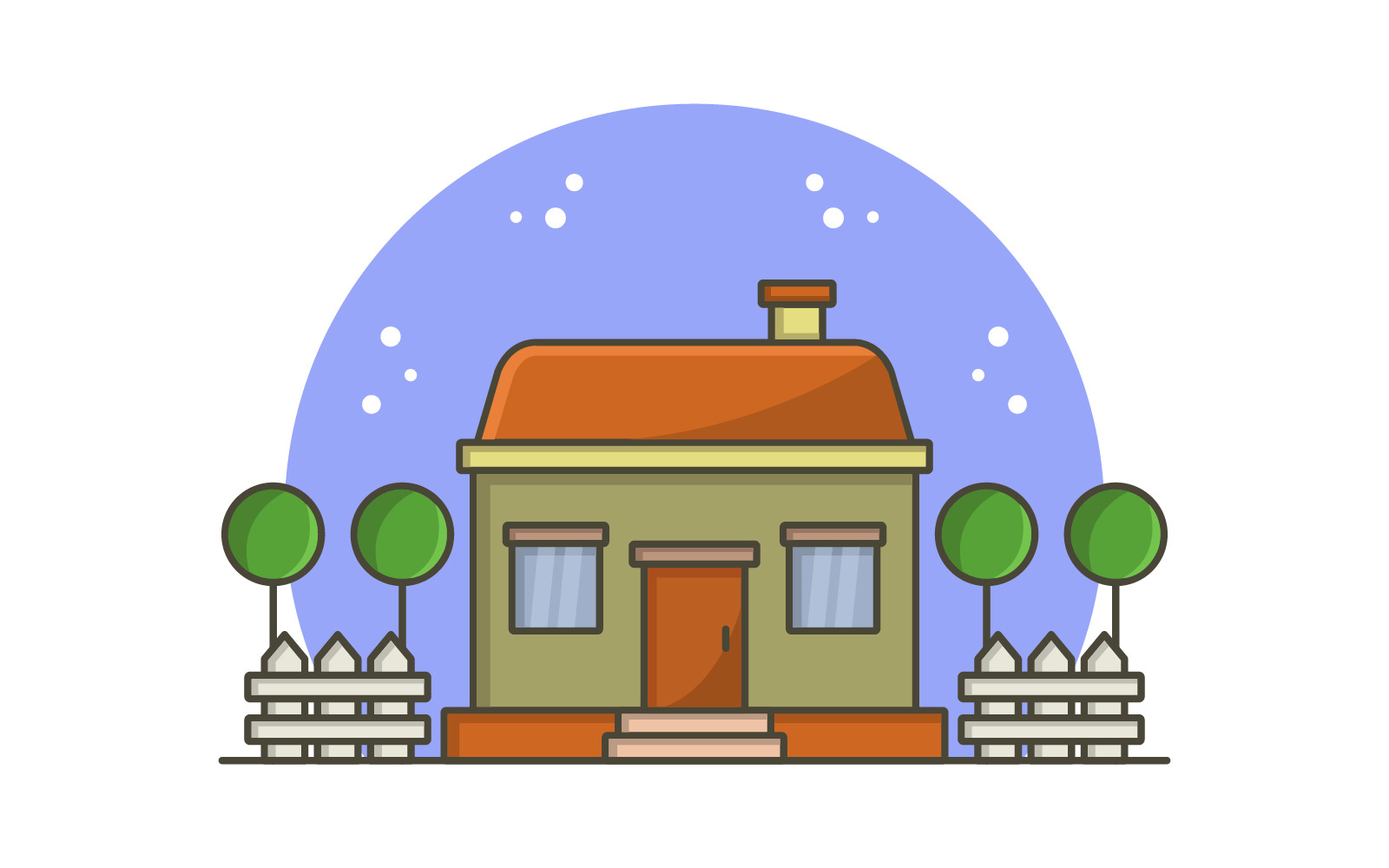 Casa vectorizada sobre un fondo blanco. - TemplateMonster