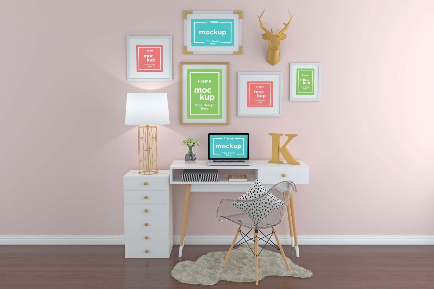 Workstation Frames & Screen Mockup V-76 - TemplateMonster