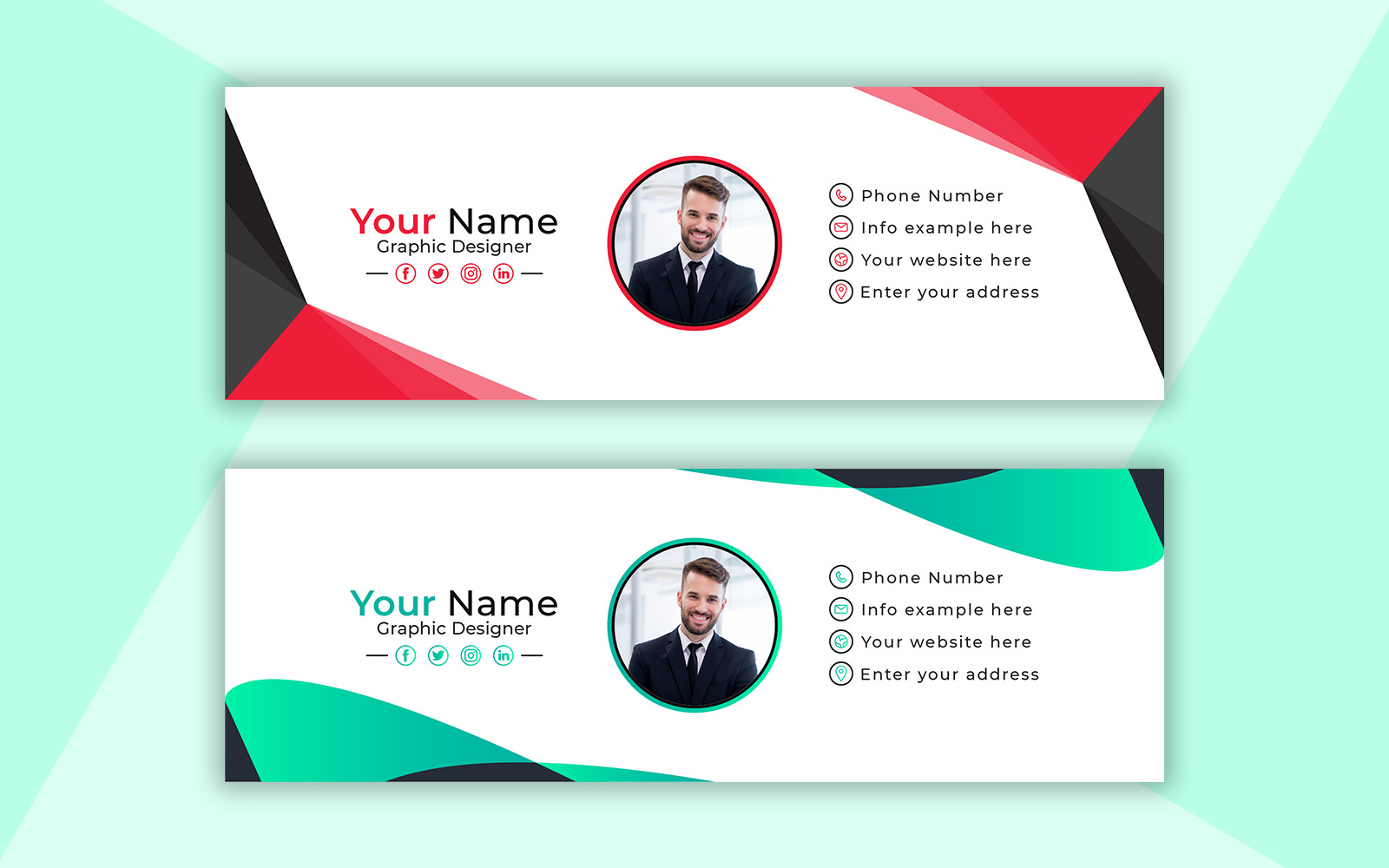 Gradient Modern Email Signature Design - TemplateMonster